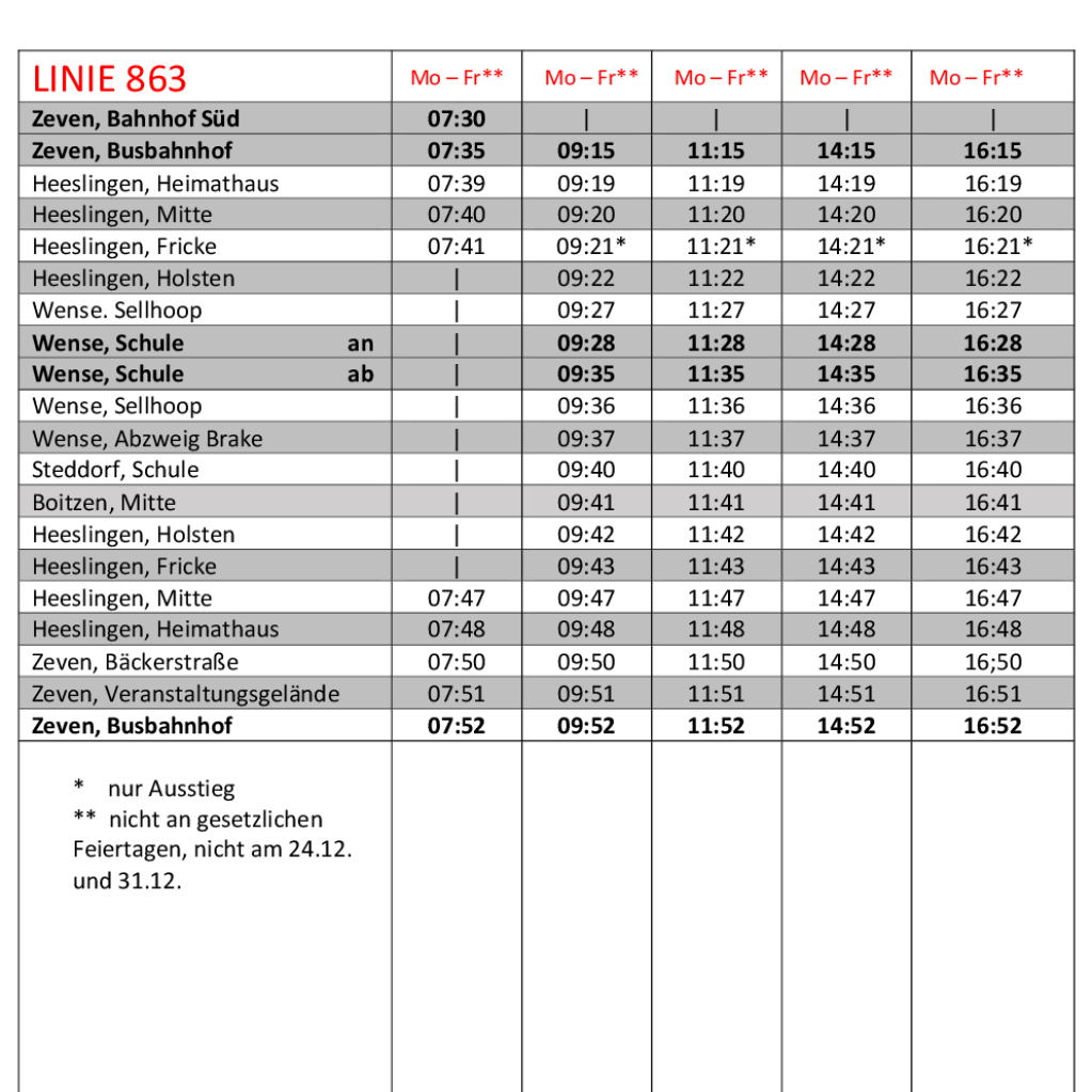 Fahrpläne | Bürgerbus Samtgemeinde Zeven e.V.